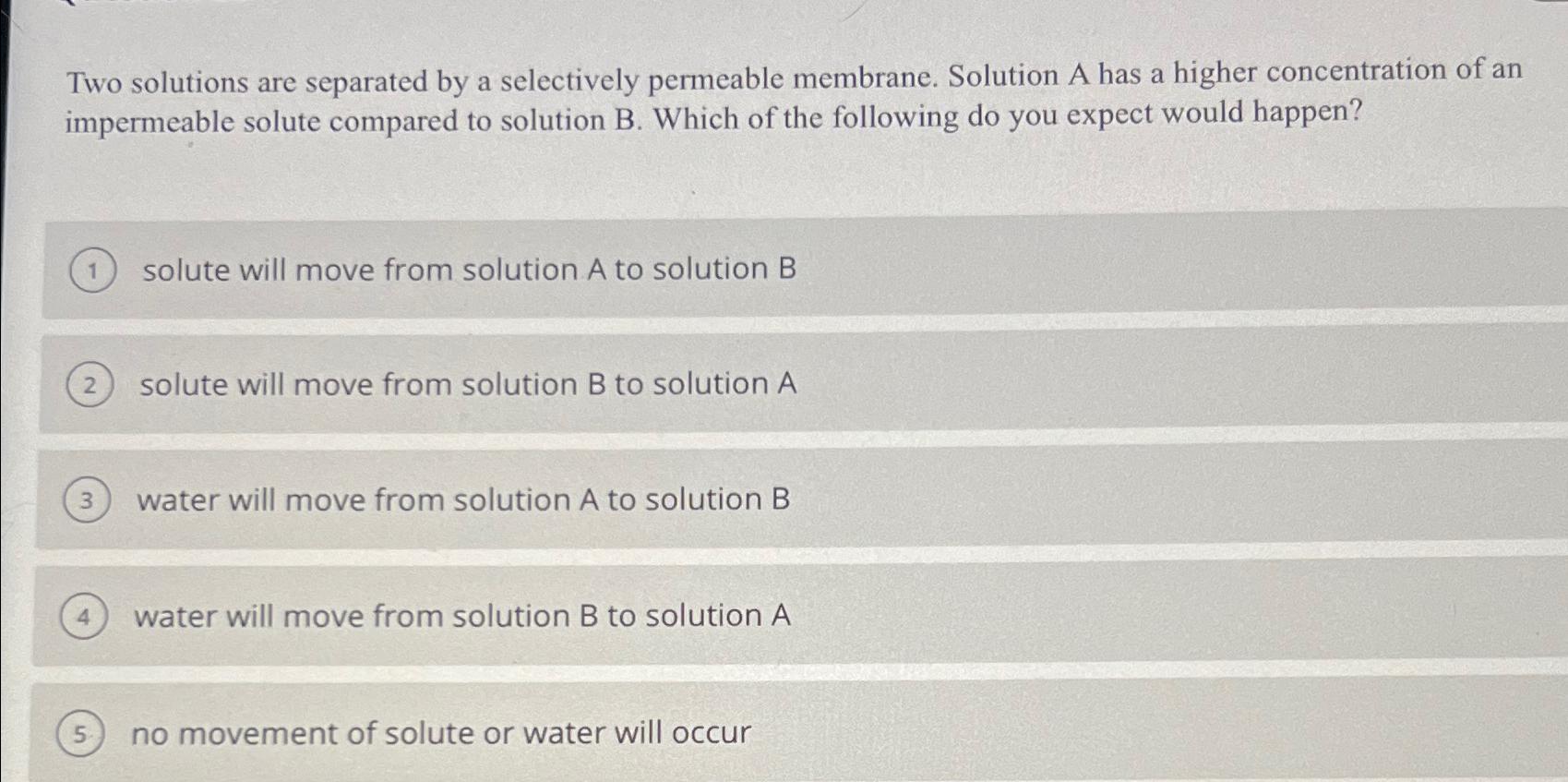 Solved Two solutions are separated by a selectively | Chegg.com
