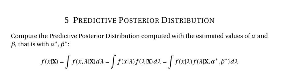 Solved 5 Predictive Posterior Distribution Compute the | Chegg.com