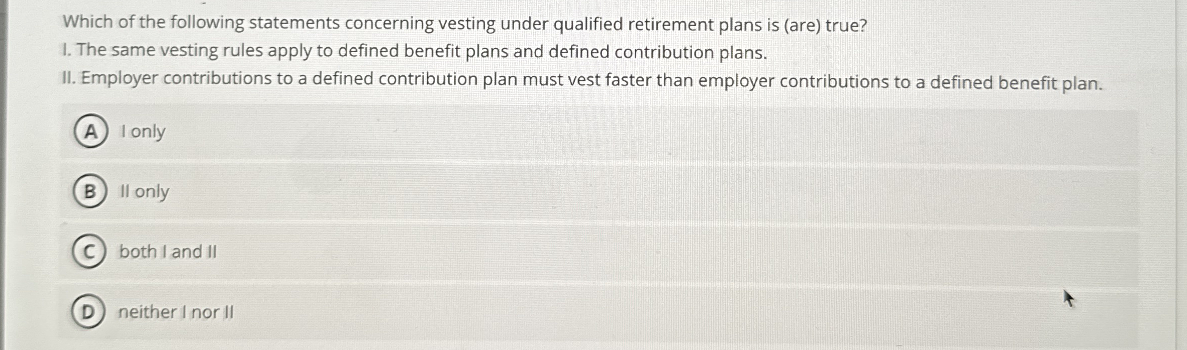 Solved Which of the following statements concerning vesting | Chegg.com