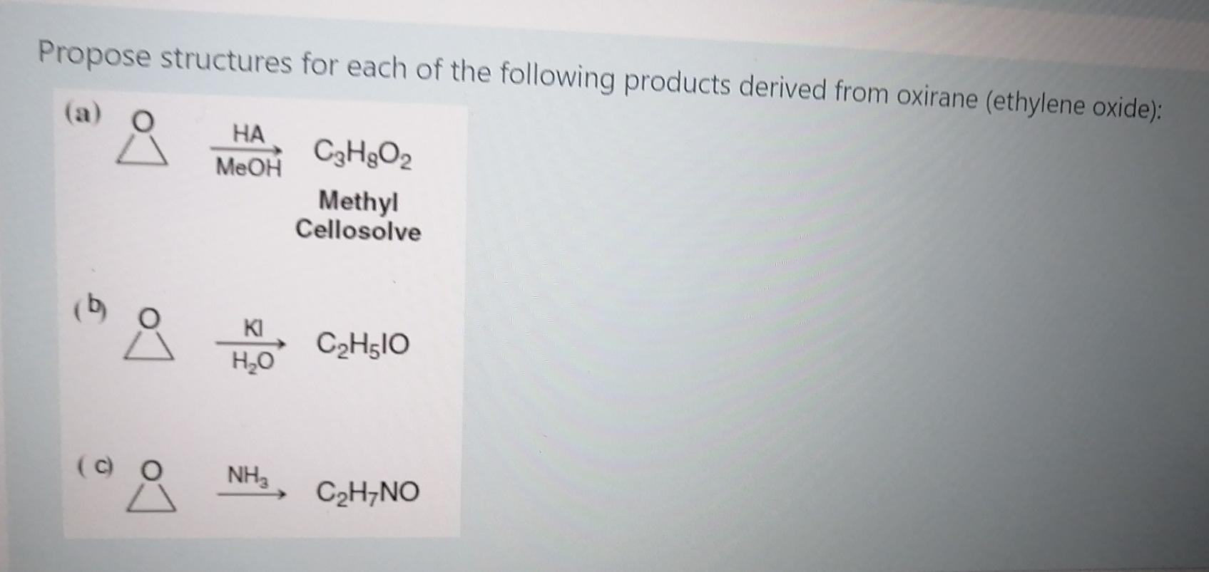 Solved Propose structures for each of the following products | Chegg.com