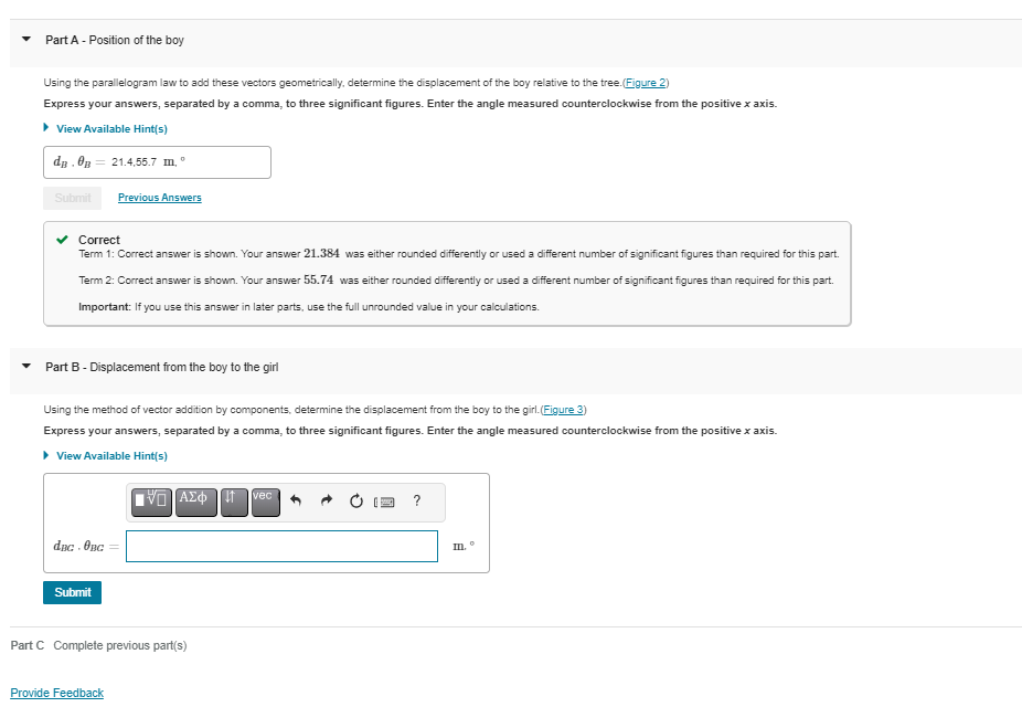 Solved Learning Goal:To be able to add and subtract vectors | Chegg.com