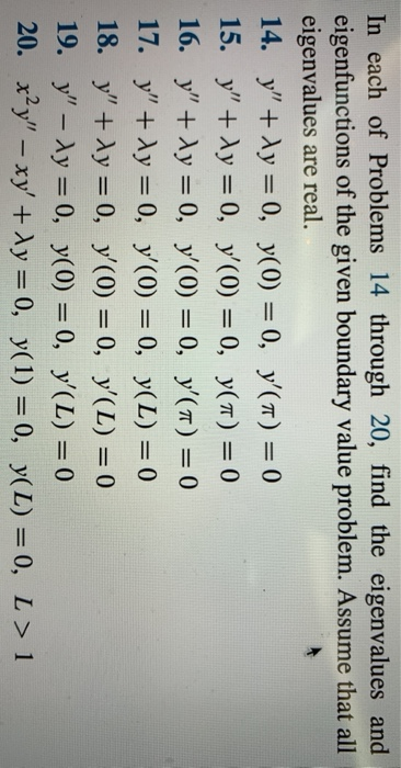 Solved In each of Problems 14 through 20, find the | Chegg.com