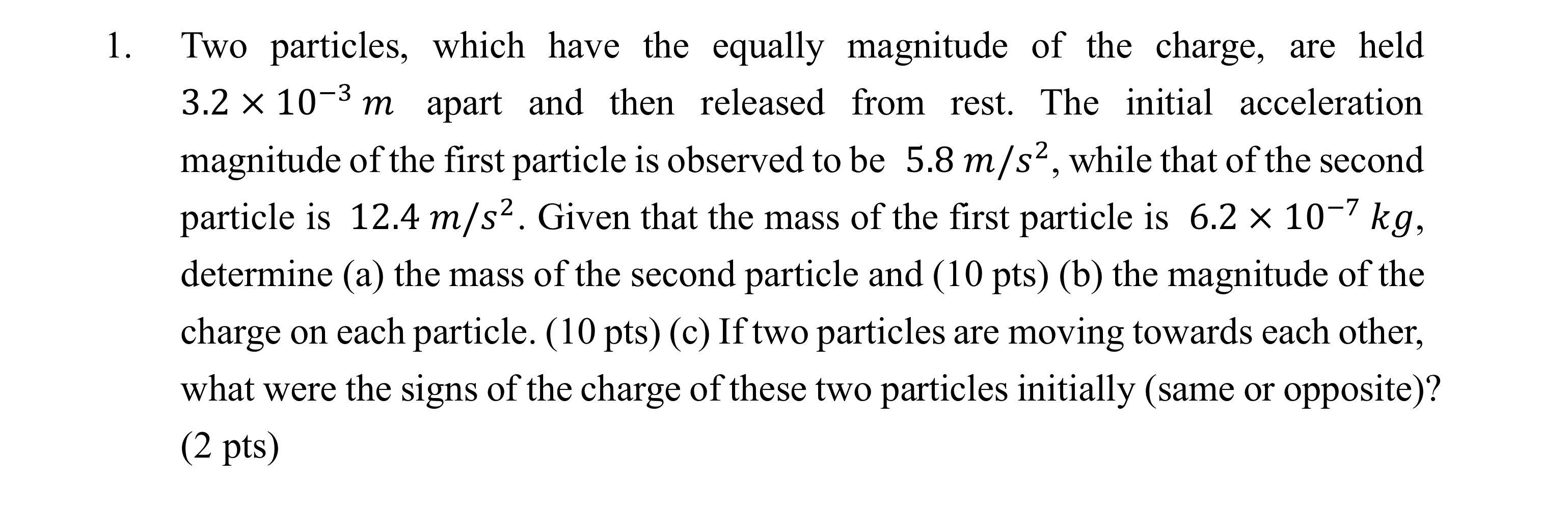 Solved Two particles, which have the equally magnitude of | Chegg.com
