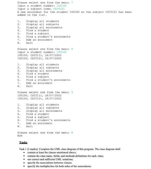 Solved Implement and Design a Student-Enrolment-System (or | Chegg.com
