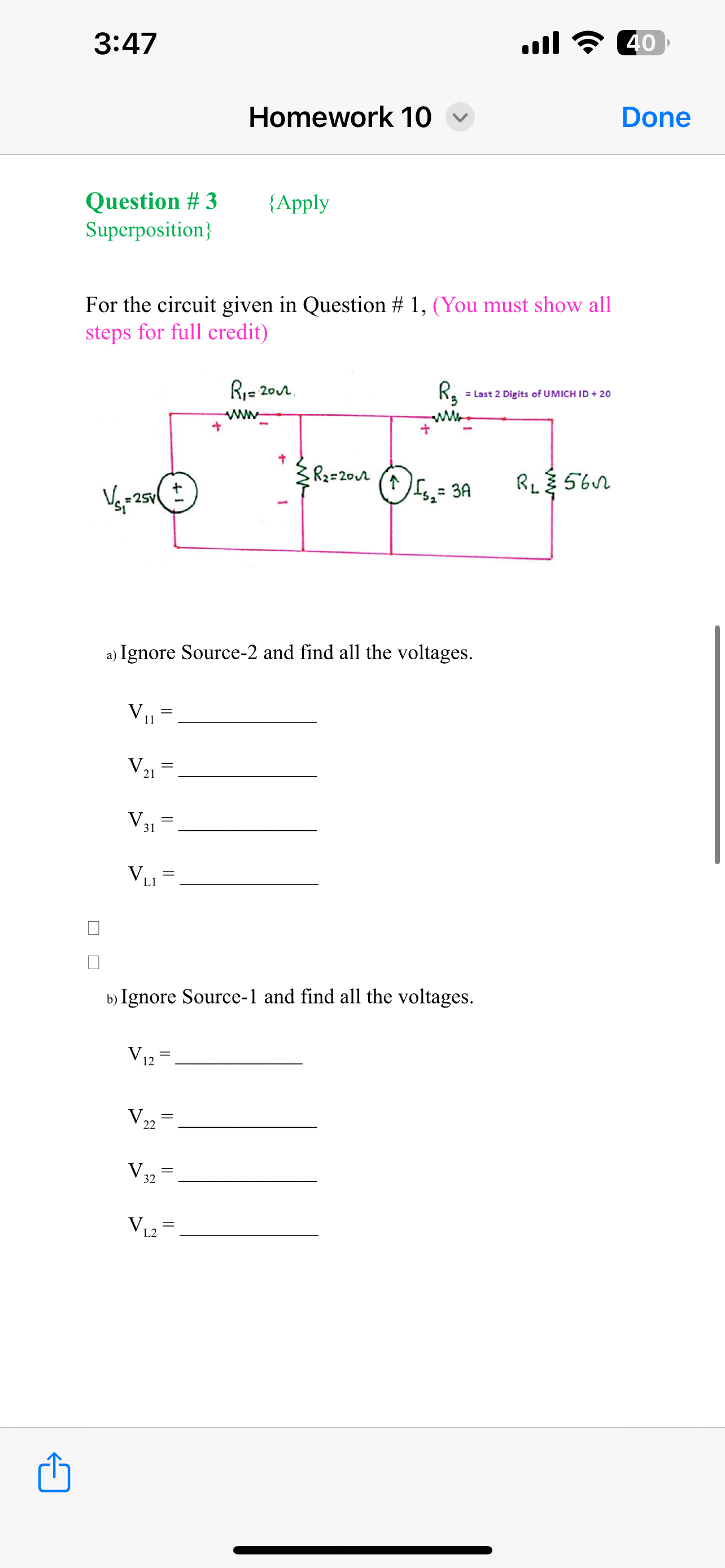 Solved apply 110 ﻿as R3 ﻿and answer A through Ba) ﻿ignore | Chegg.com
