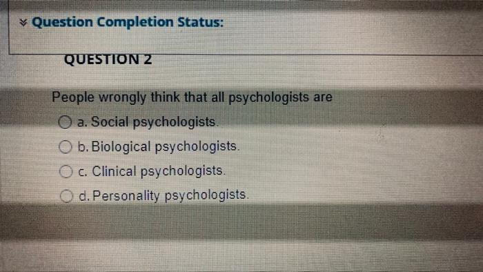 Solved Question Completion Status: QUESTION 2 People wrongly | Chegg.com