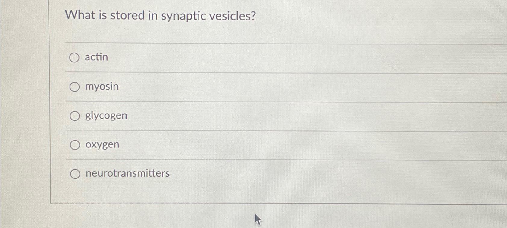 Solved What is stored in synaptic | Chegg.com