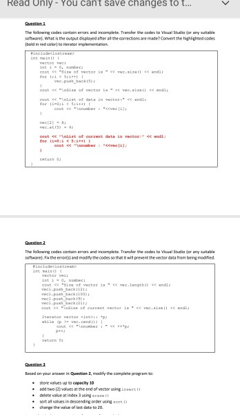 Solved Read Only - You cant save changes to t... Question | Chegg.com