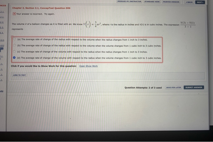 Solved INSTRUCTOR STANDARD VIEW PRINTER BACK NEXT RCES 2.1. | Chegg.com