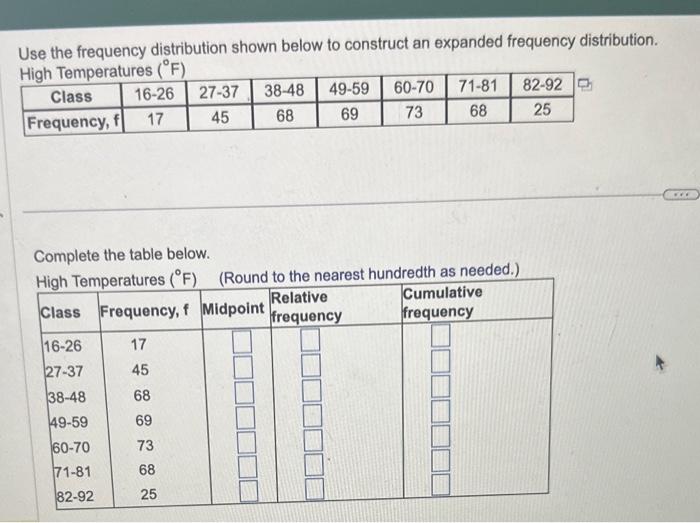 Solved Use the frequency distribution shown below to | Chegg.com