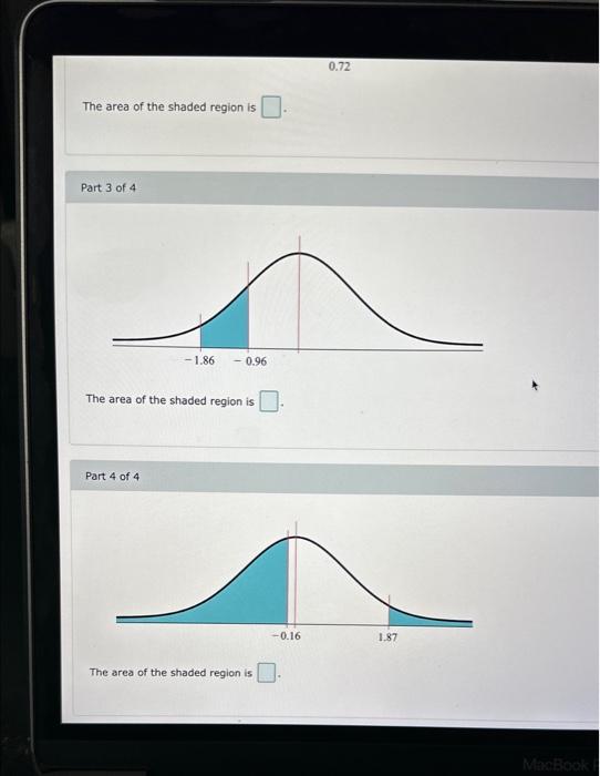 Solved Find each of the shaded areas under the standard | Chegg.com