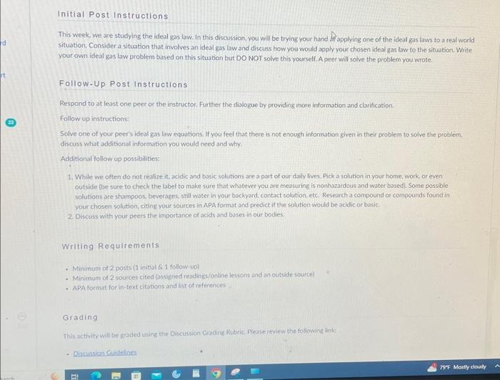 Solved This week, we are studying the ideal gas law. In this | Chegg.com