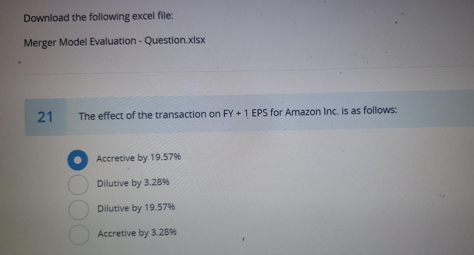 Solved Download the following excel file: Merger Model | Chegg.com