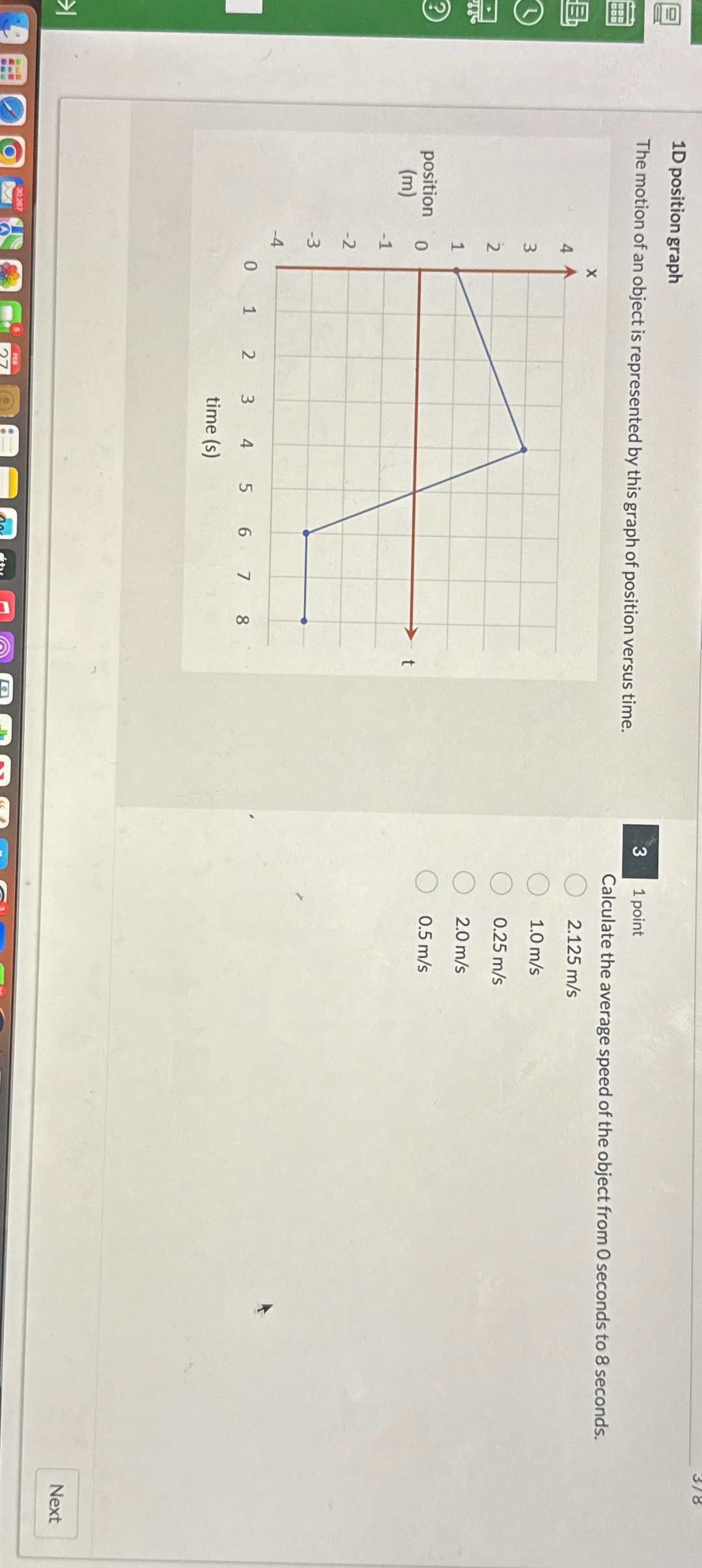Solved 1D position graphThe motion of an object is | Chegg.com