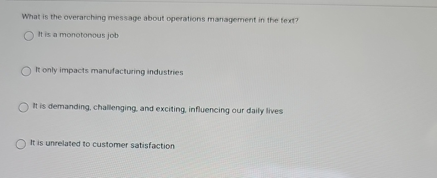 Solved What is the overarching message about operations | Chegg.com