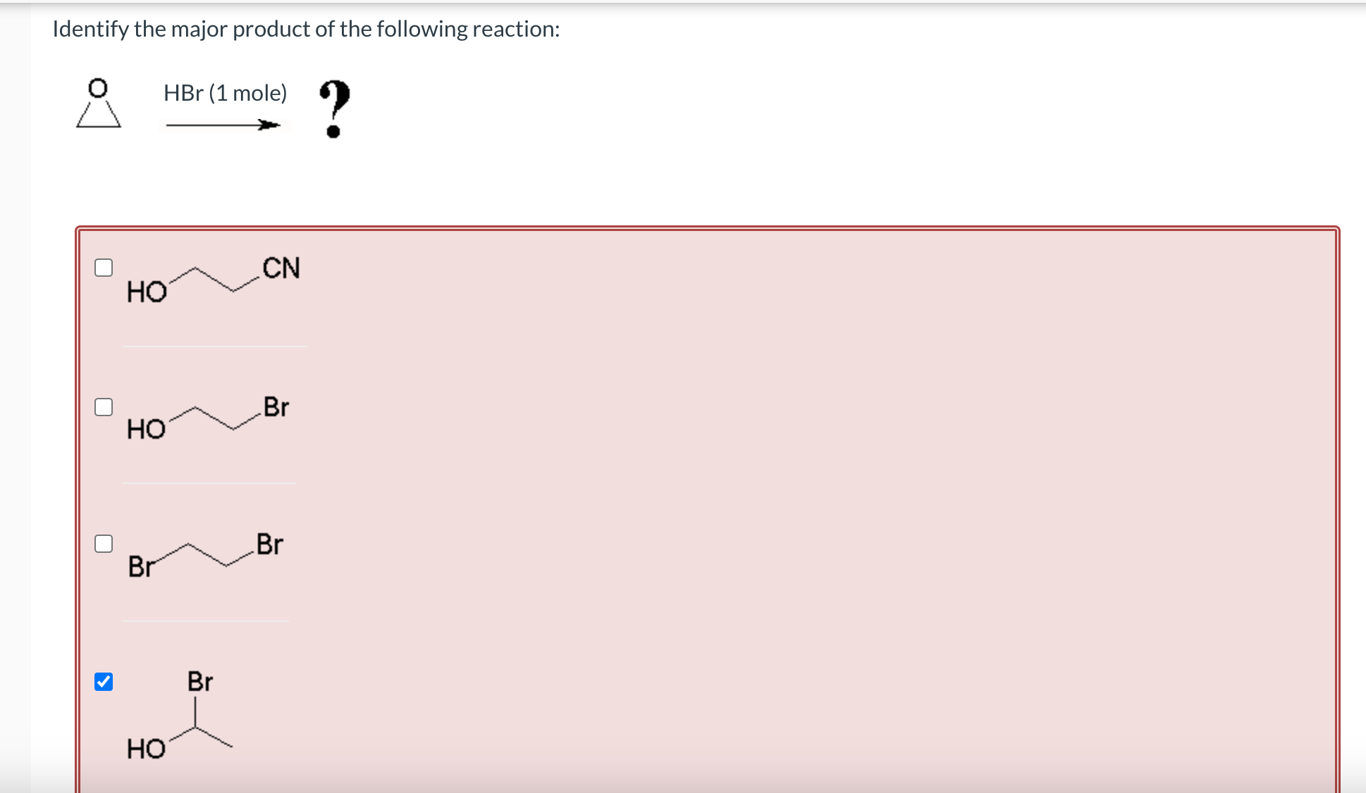 Solved Identify the major product of ﻿the following | Chegg.com