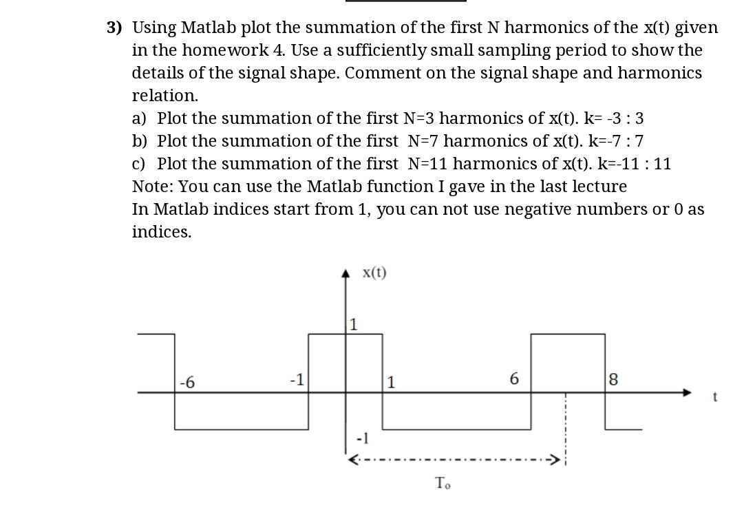 Solved 3 Using Matlab Plot The Summation Of The First N