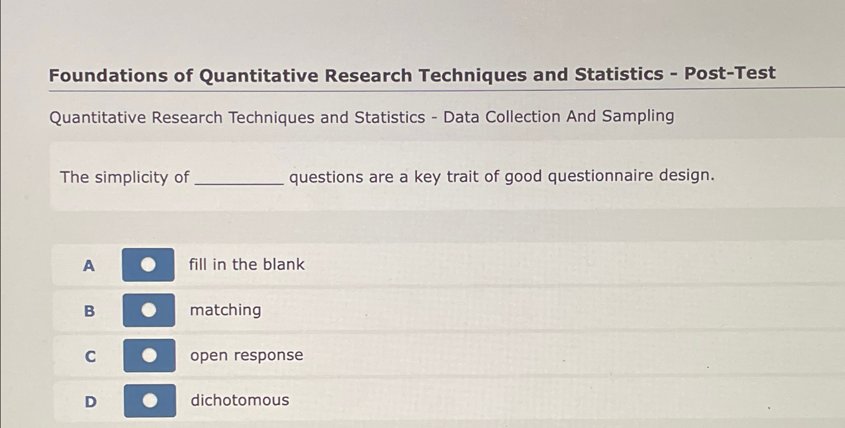 Solved Foundations of Quantitative Research Techniques and | Chegg.com