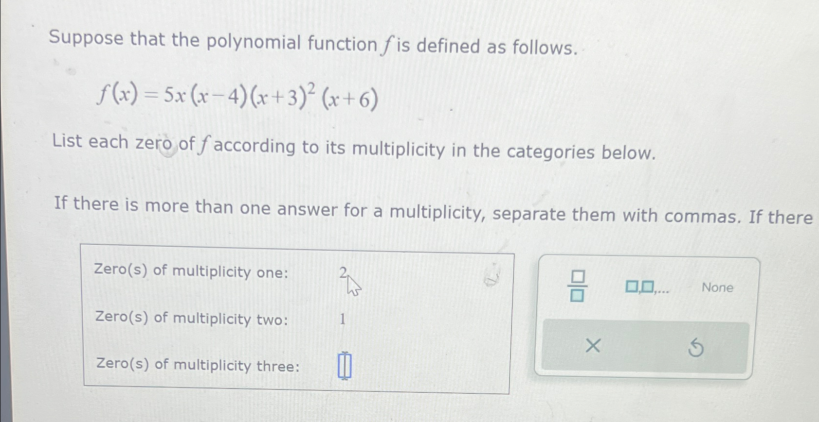 Solved Suppose that the polynomial function f ﻿is defined as | Chegg.com
