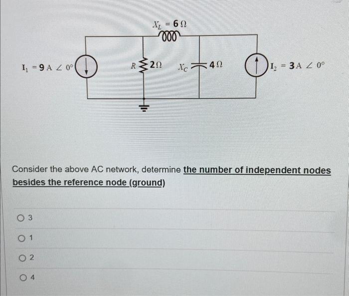 Solved Consider the above AC network, determine the number | Chegg.com
