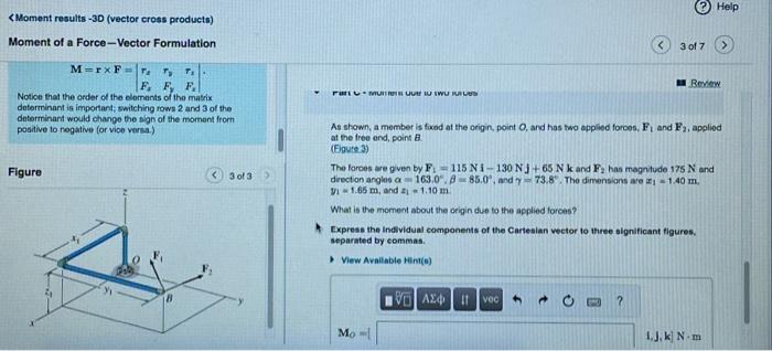 Solved Moment of a Force - Vector Formulation | Chegg.com