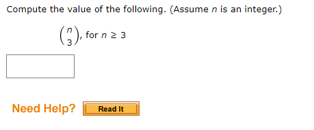 Solved Compute the value of the following. (Assume n ﻿is an | Chegg.com