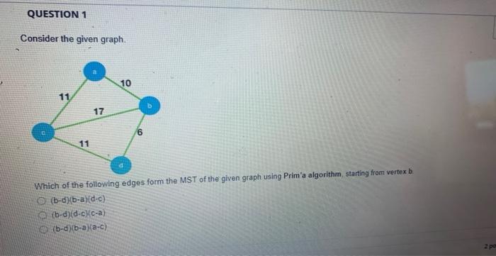 Solved Consider the given graph. Which of the following | Chegg.com