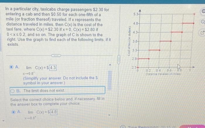 Solved In a particular city, taxicabs charge passengers | Chegg.com