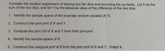 Solved Consider the random experiment of tossing two fair | Chegg.com