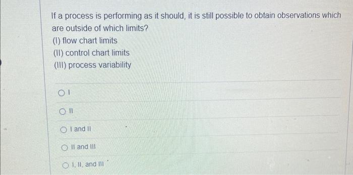 Solved If a process is performing as it should, it is still | Chegg.com
