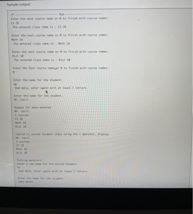 Solved intermediate c++. please write code following the | Chegg.com