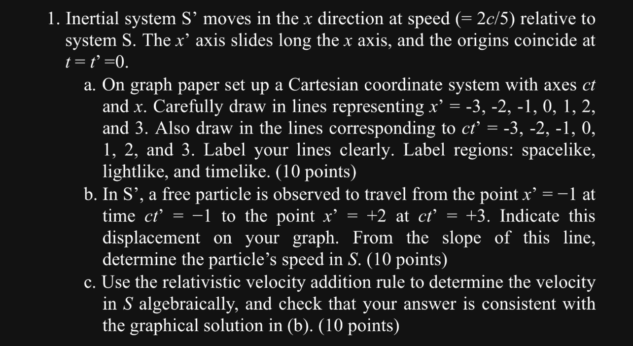 Solved Inertial system S' ﻿moves in the x ﻿direction at | Chegg.com