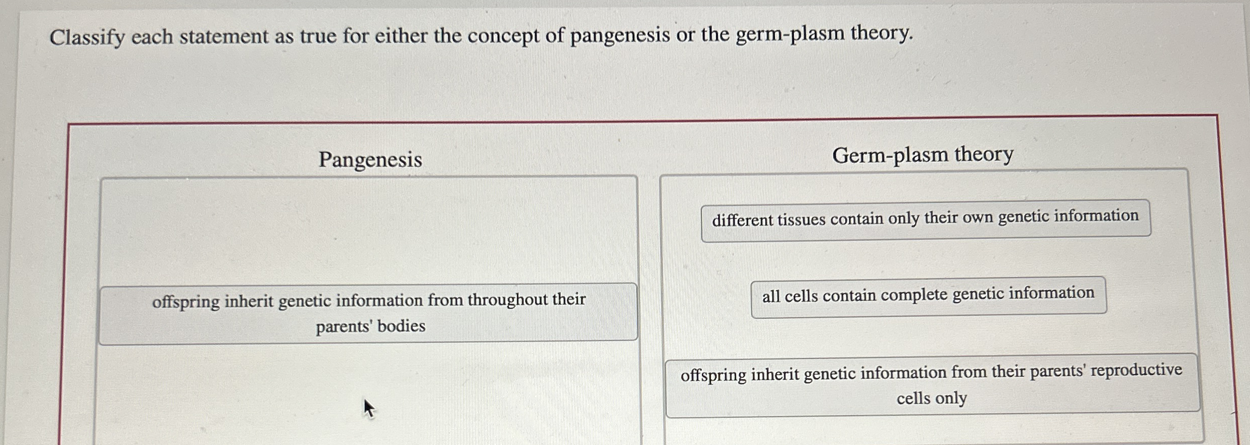 Solved Classify each statement as true for either the | Chegg.com