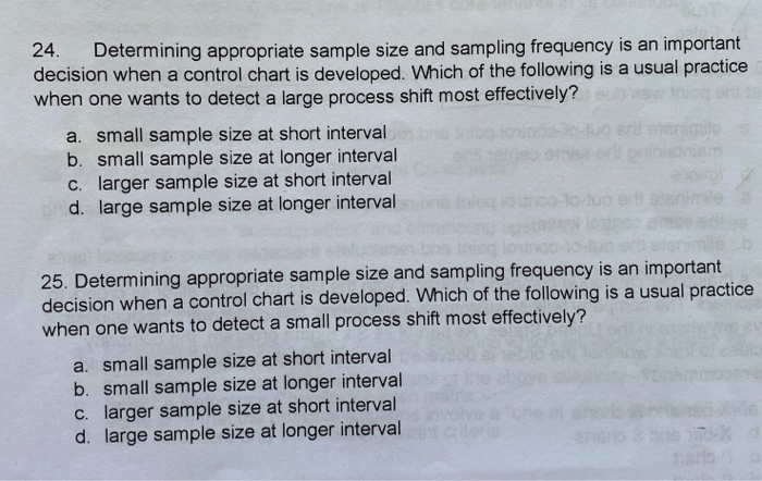 Solved 24. Determining appropriate sample size and sampling | Chegg.com