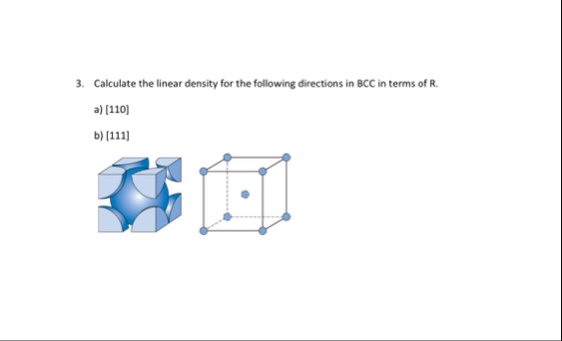 Solved Calculate the linear density for the following | Chegg.com