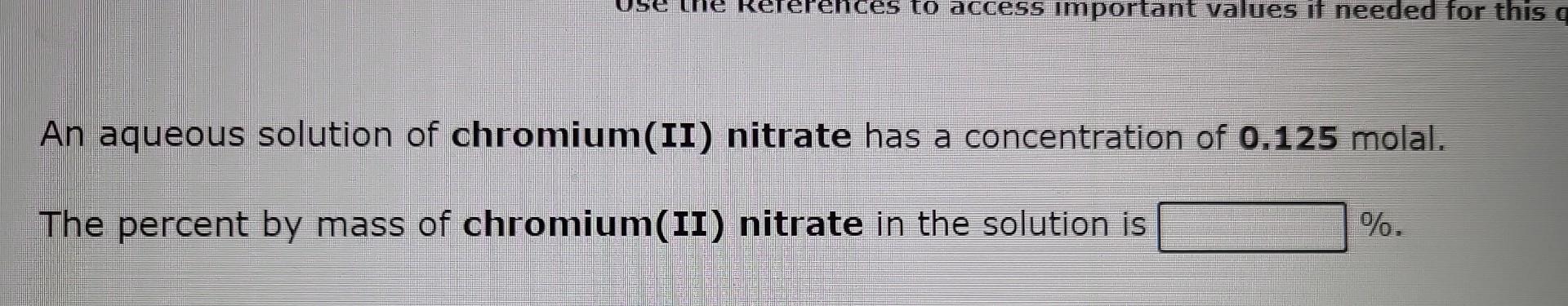 Solved An aqueous solution of chromium(II) nitrate has a | Chegg.com