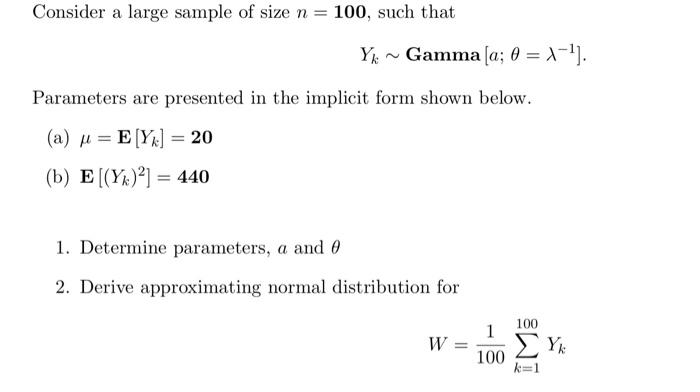 Solved Consider a large sample of size n=100, such that | Chegg.com