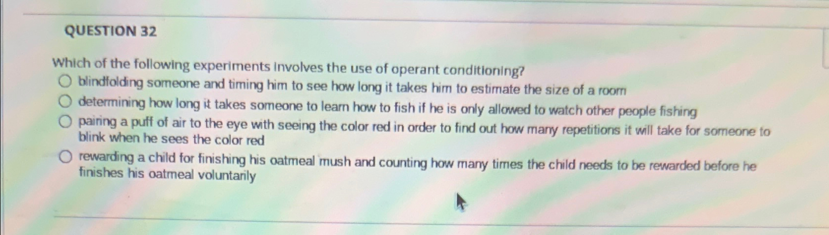 Solved QUESTION 32Which of the following experiments | Chegg.com
