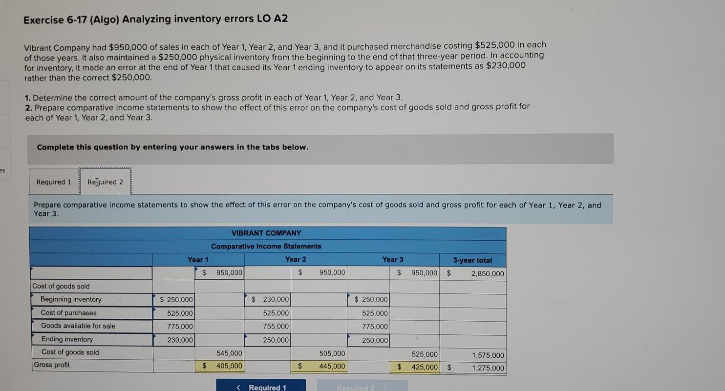 Solved 4 Exercise 6-17 (Algo) Analyzing inventory errors LO | Chegg.com