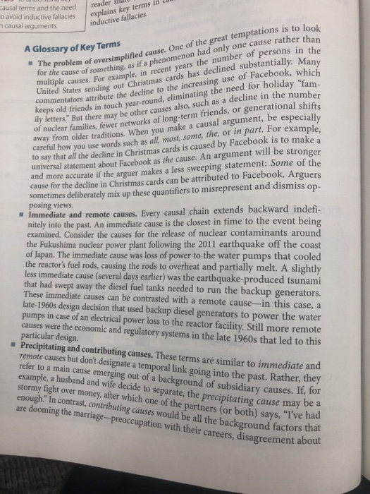 Solved causal terms and the need o avoid inductive fallacies | Chegg.com