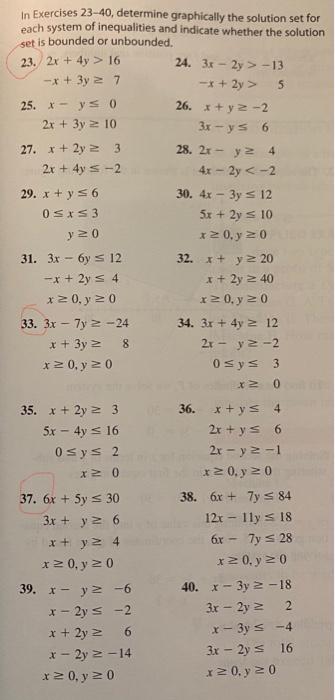Solved In Exercises 23-40, determine graphically the | Chegg.com