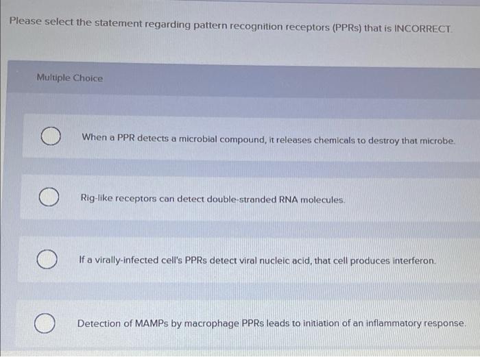 Solved Please select the statement regarding pattern | Chegg.com