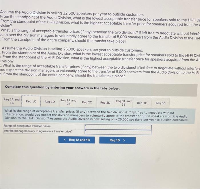 Solved Exercise 11-3 (Algo) Transfer Pricing Basics [LO11-3] | Chegg.com