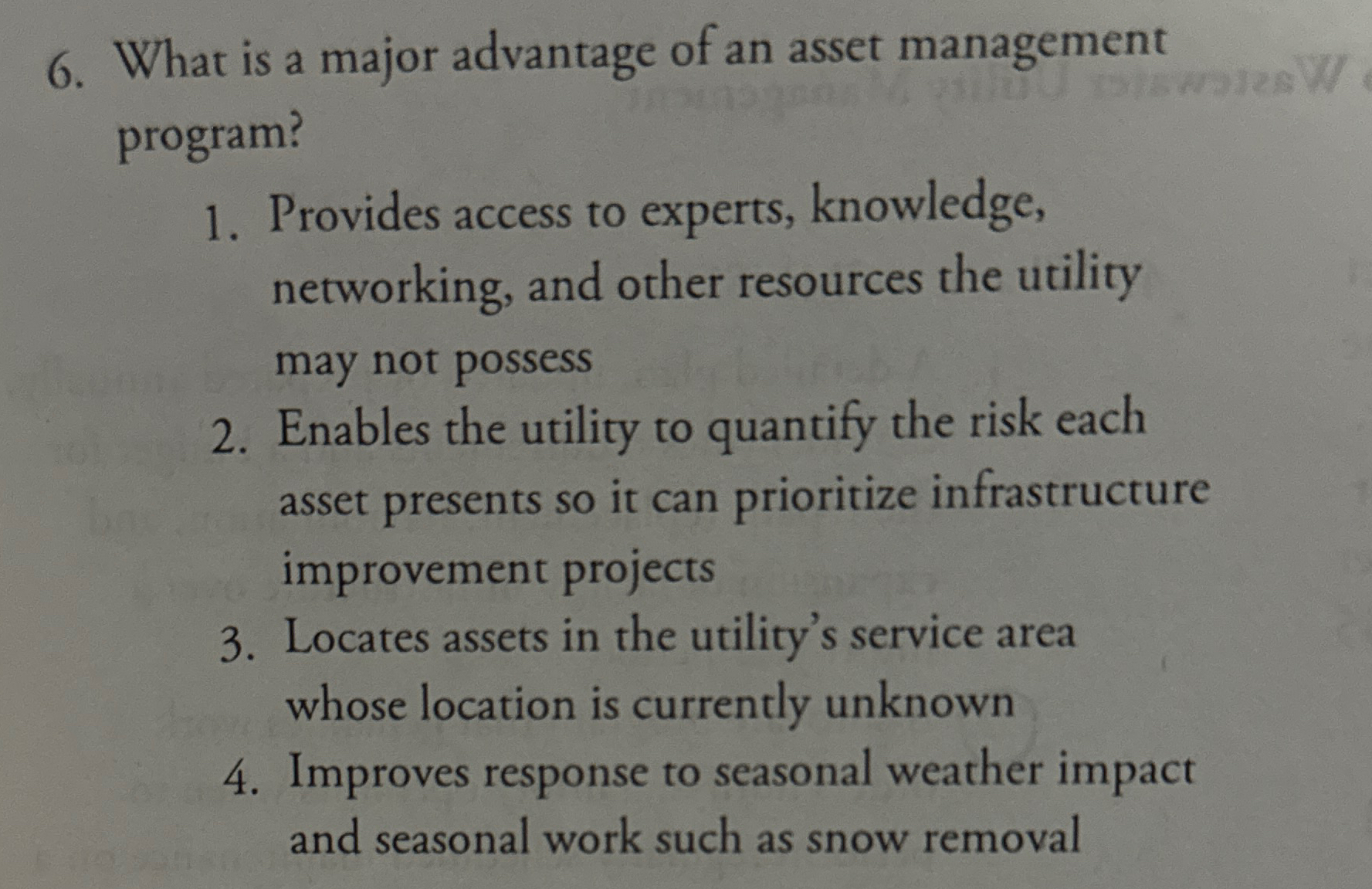 Solved What is a major advantage of an asset management | Chegg.com
