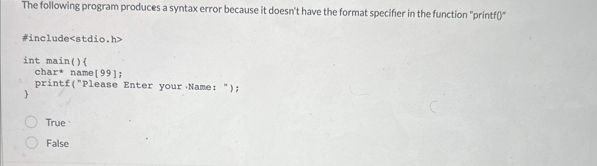 Solved The following program produces a syntax error because | Chegg.com