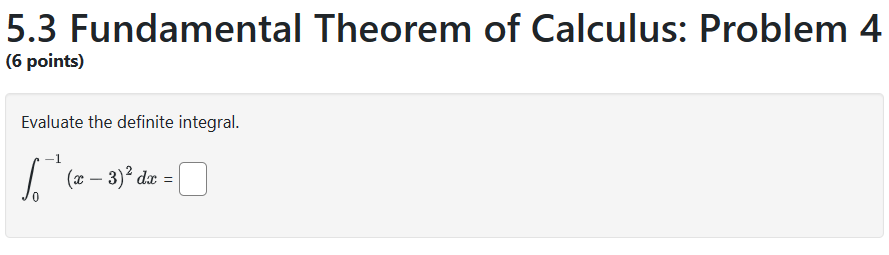 Solved 5.3 ﻿Fundamental Theorem of Calculus: Problem3(6 | Chegg.com