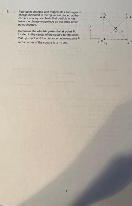 Solved Four point-charges with magnitudes and signs of | Chegg.com