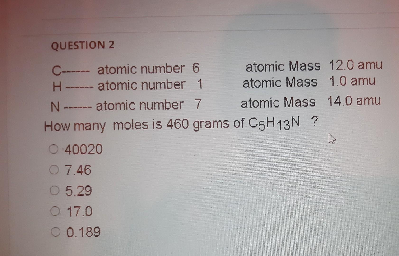 Solved QUESTION 2 C------ atomic number 6 atomic Mass 12.0 | Chegg.com