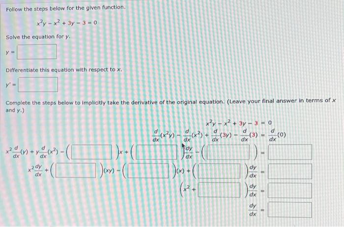 Solved Follow the steps below for the given function. | Chegg.com