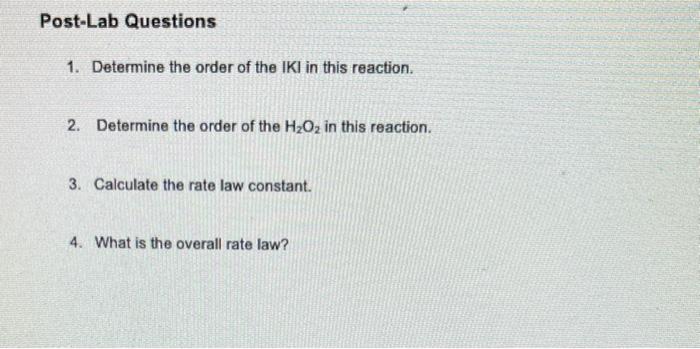 Solved EXPERIMENT 1: CALCULATING RATE OF REACTION Data Sheet | Chegg.com